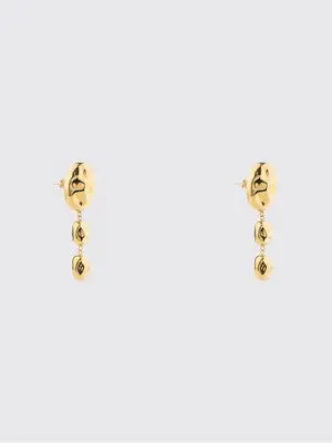 Federica Tosi Stone Oval Dangle Earrings In Chrome-plated Bronze - Yellow