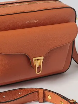 COCCINELLE Beat Hammered Leather Crossbody Bag - Brick Red