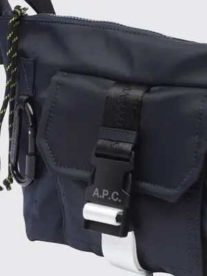 A.p.c. Nylon Crossbody Bag With Applied Logo And Zip Closure