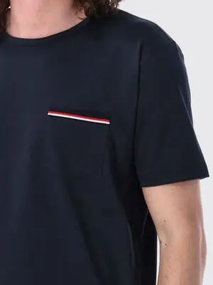 Thom Browne 4-bar Cotton T-shirt With Patch Pocket
