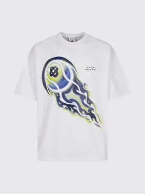 Casablanca Stretch Cotton T-shirt With Logo Print - Multicolor