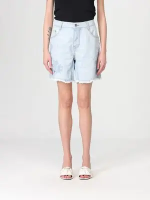 Ermanno Scervino High-waisted Denim Shorts With Embroidered Lace
