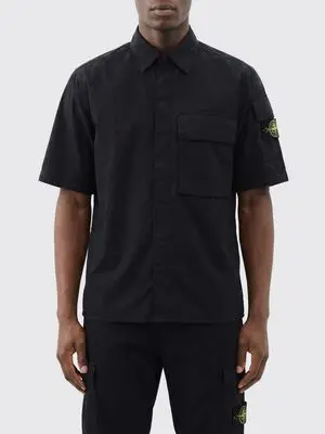 Stone Island Stretch Cotton Shirt - Black