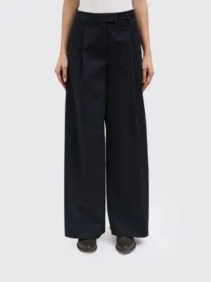 THELATEST Wide Leg Stretch Cotton Trousers - Black