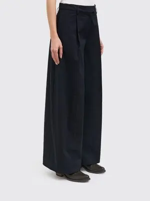 THELATEST Wide Leg Stretch Cotton Trousers - Black