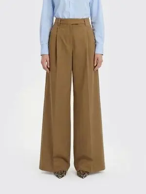 THELATEST Wide Leg Stretch Cotton Trousers - Brown