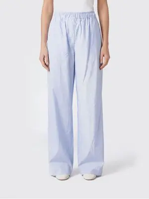 THELATEST Wide Leg Stretch Cotton Trousers - Blue