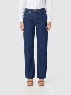 7 For All Mankind Low Straight Denim Jeans - Blue
