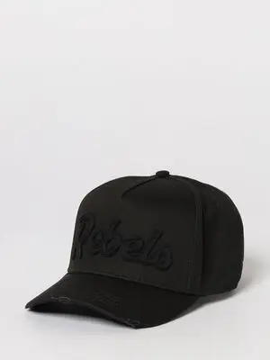 Dsquared2 Cotton Twill Hat With Distressed Details - Black