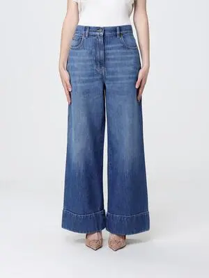 Valentino Garavani Cotton Wide-leg Jeans - Denim