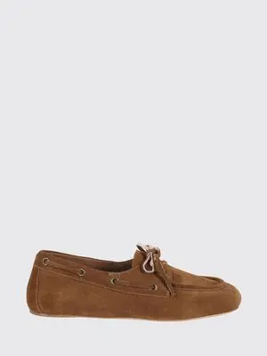 3JUIN Suede Boat Loafers - Brown