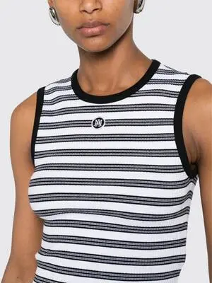 Amiri Striped Slim Fit Cotton Tank Top With Logo