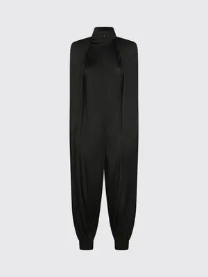 Alaïa Pure Wool High Neck Jumpsuit With Ruched Shoulders