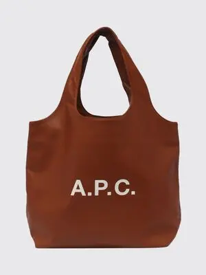 A.p.c. A.p.c. Ninon Large Recycled Synthetic Leather Shoulder Bag With Printed Logo Leather