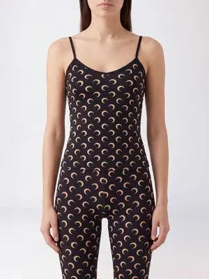 MARINE SERRE Monogram Motif Jersey Top - Black