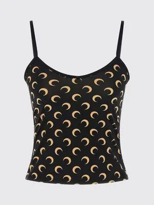 MARINE SERRE Monogram Motif Jersey Top - Black