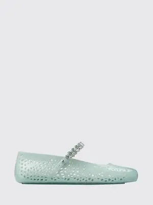 JIMMY CHOO The Jelly Mary Jane Flats In Perforated Pvc With Crystals - Green