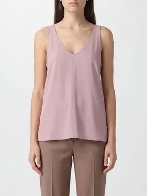 Federica Tosi Silk-blend Top With V-neck And Off-the-shoulder Design - Pink