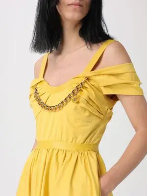 Elisabetta Franchi Off-the-shoulder Midi Dress With Chain Detail