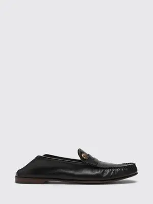 Versace Calf Leather Loafers With Medusa Embellishment - Black