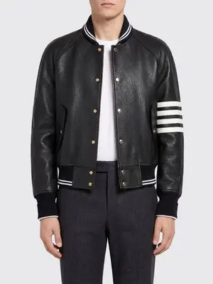Thom Browne 4-bar Leather Bomber Jacket