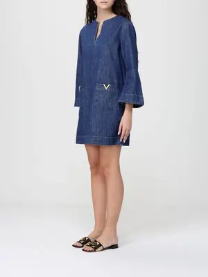 Valentino Garavani Cotton Denim Kaftan Dress