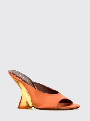 Dries Van Noten Satin Mules - Rust