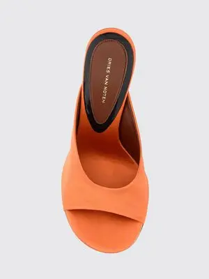 Dries Van Noten Satin Mules - Rust