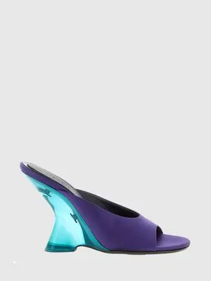 Dries Van Noten Satin Mules - Violet