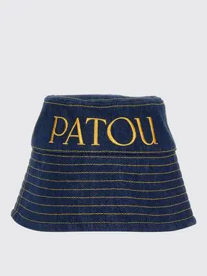 PATOU Embroidered Denim Bucket Hat - Blue