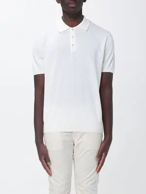 Canali Cotton Knit Polo Shirt - White
