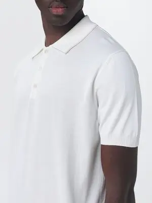 Canali Cotton Knit Polo Shirt - White