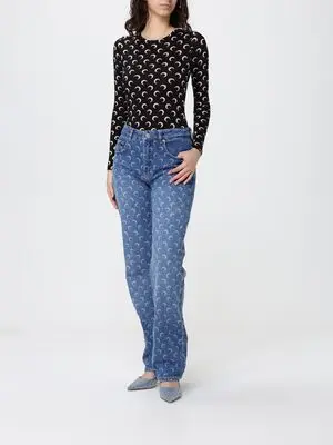 MARINE SERRE Crescent Moon Print Jumpsuit - Black
