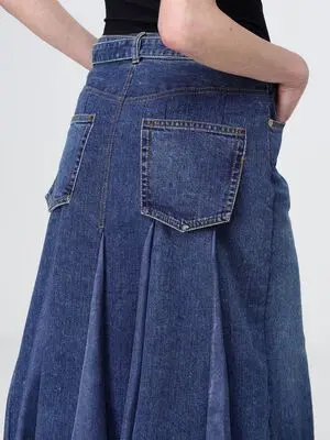 Sacai Cotton Denim Midi Skirt