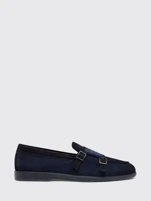 Santoni Suede Monk Strap - Blue