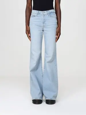 7 For All Mankind Cotton Denim Flared Jeans - Blue