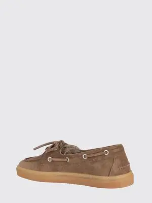 SUMMERY COPENHAGEN Bi-leather And Canvas Boat Shoes - Coffee