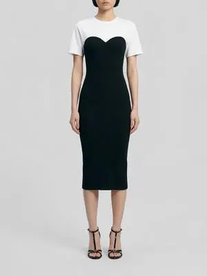 Patrizia Pepe Viscose Jersey Midi Dress - White
