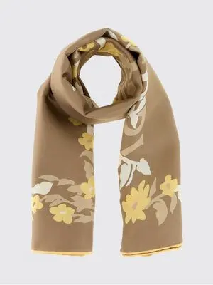 Burberry Silk Scarf With Floral Print - Sand