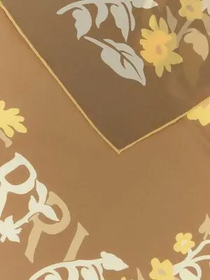 Burberry Silk Scarf With Floral Print