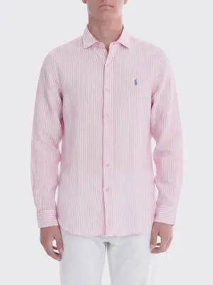 Polo Ralph Lauren Striped Linen Blend Casual Shirt - Pink
