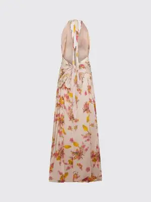 Blumarine Floral Print Georgette Halterneck Maxi Dress - Amber