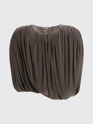 Magda Butrym Draped Cupro Blouse - Brown