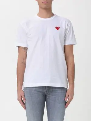 Play Comme Des Garcon Cotton T-shirt With Logo - White