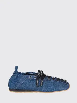 GANNI Sporty Ballerina In Organic Denim - Blue