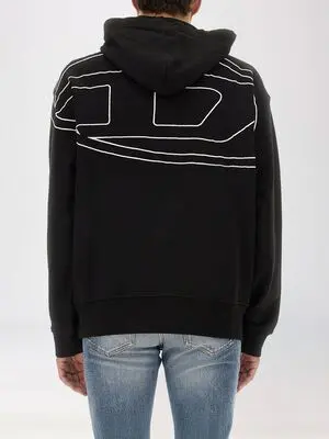 DIESEL® Cotton Hoodie With Logo Detail
