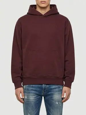 DIESEL® Cotton Hoodie With Logo Detail - Brown