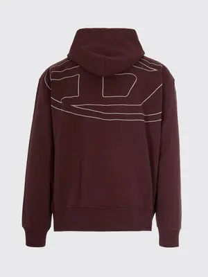 DIESEL® Cotton Hoodie With Logo Detail - Brown