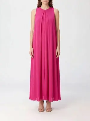 GIANLUCA CAPANNOLO Pure Silk Off-the-shoulder Midi Tunic - Cherry