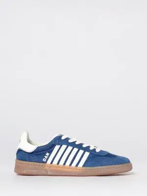 Dsquared2 Boxer Sneakers In Suede And Nylon Blue